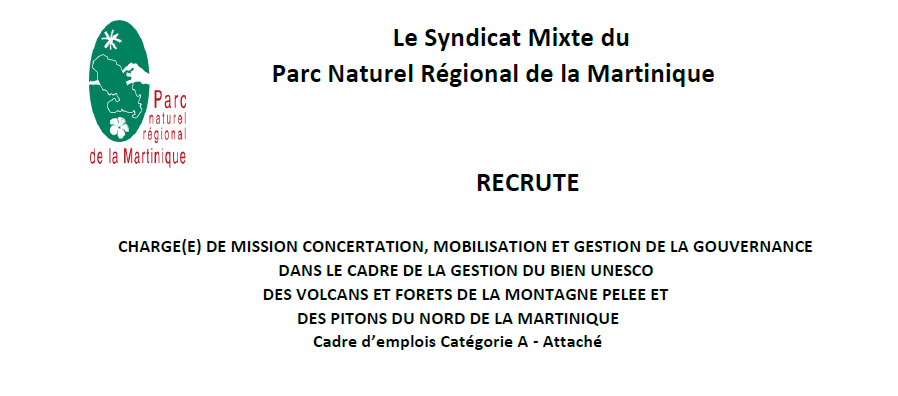 Le Parc Naturel Régional de la Martinique recruteParc naturel régional de Martinique